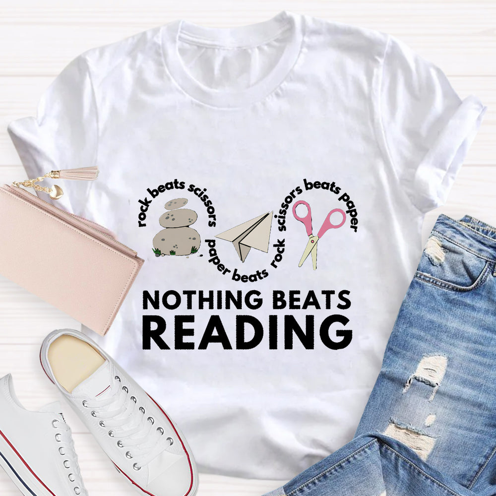 Rock Paper Scissors Nothing Beats Reading T-Shirt