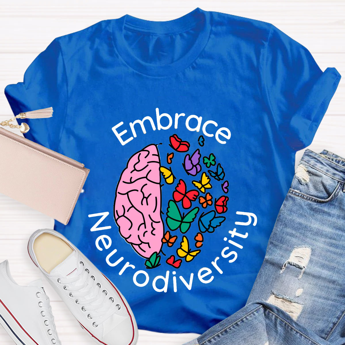 Embrace Neurodiversity Brain Butterfly T-Shirt