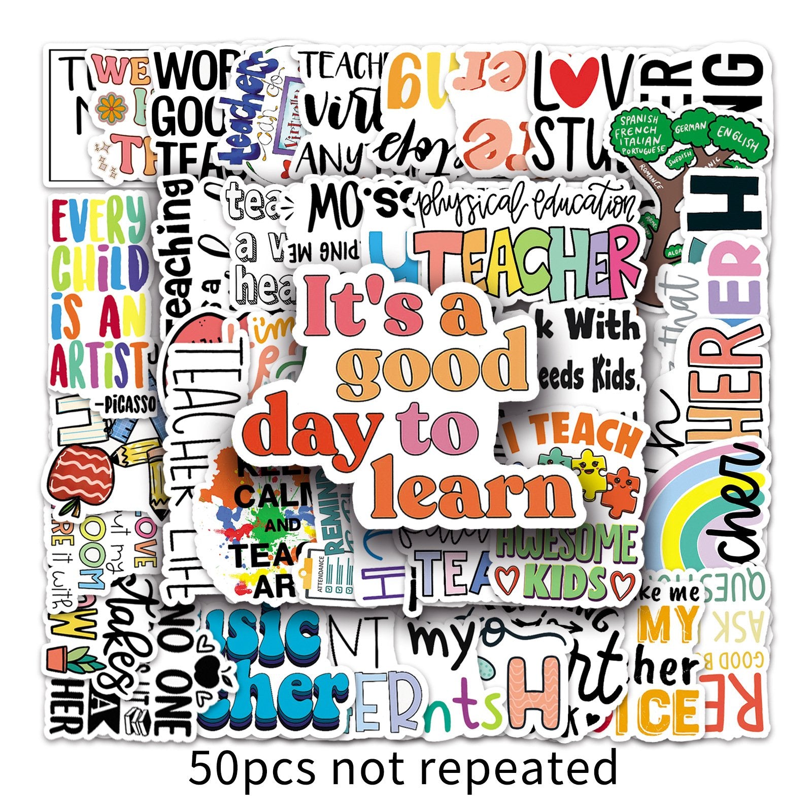 50 Teacher Graffiti Stickers