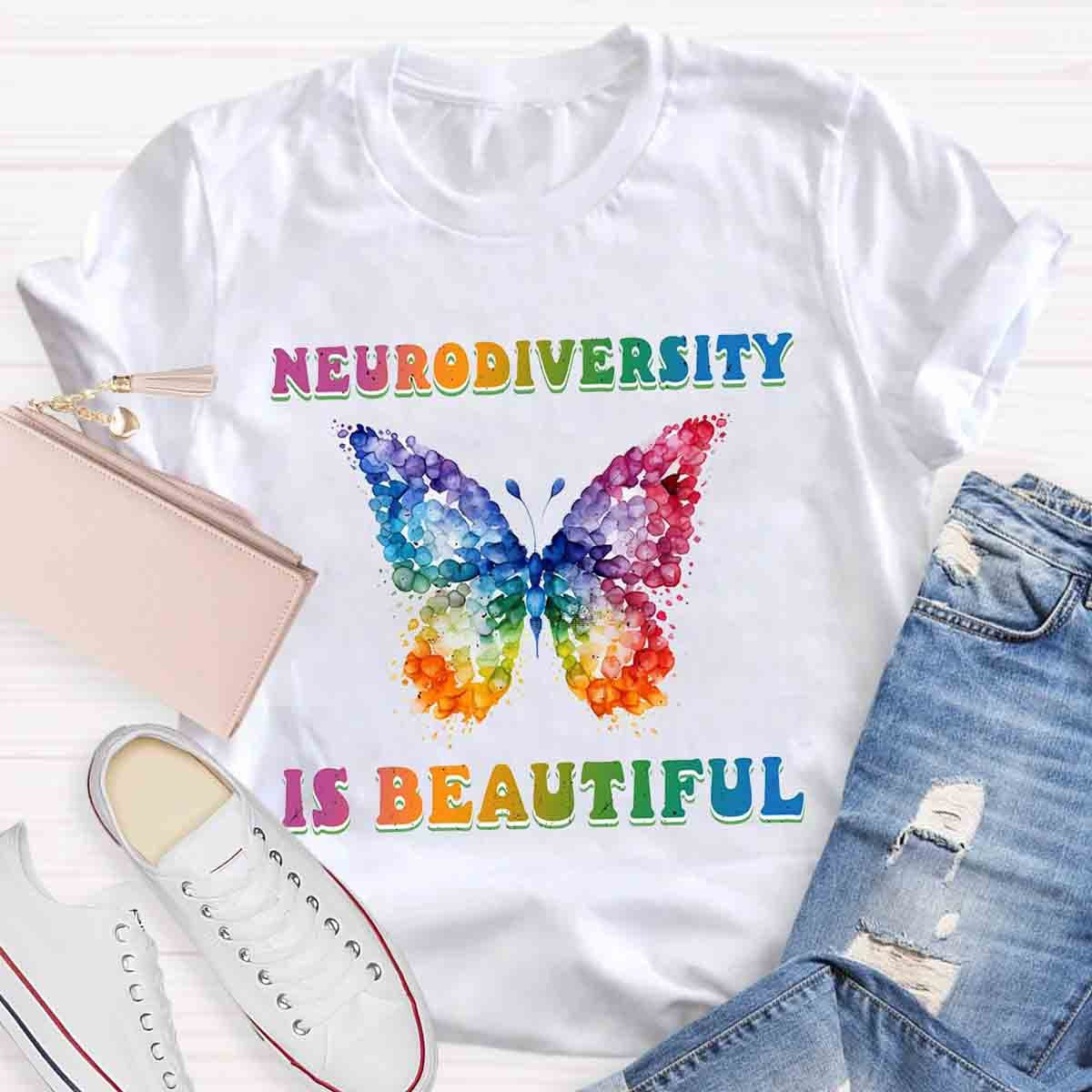 Neurodiversity is Beautiful Butterfly Design Special Ed Teacher T-Shir