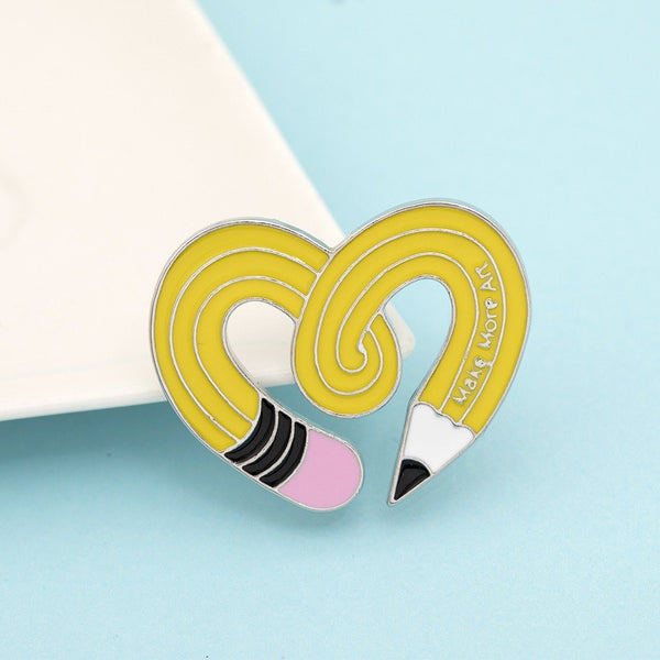 Women All Season Simple Cartoon Metal Brooch School Brooches & Pins